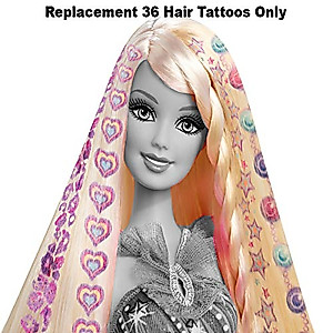 Replacement Parts for Hair Tattoos Barbie - Barbie Hair Tattoos Doll Playset BDB19 ~ Includes Pink Spray Bottle and 36 Hair Tattoos