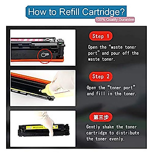 Misee Toner Refill Powder Compatible for HP 202a CF500A CF501A CF502A CF503A 202X Toner Cartridges Used in MFP M281fdw M281cdw M281dw M254dw 4-Pack (Without Tools)