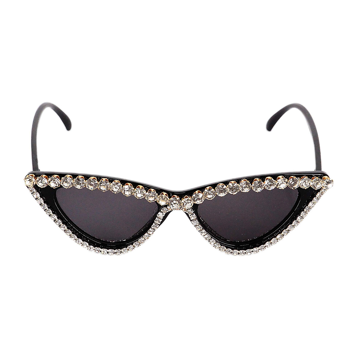 Naimo Sparkling Crystal Cat Eye Sunglasses UV Protection Rhinestone Sunglasses