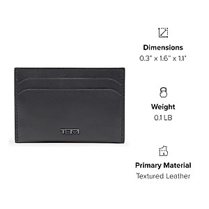 TUMI - Nassau Money Clip Card Case Wallet - Slim Card Holder Wallet for Men & Women - Nappa Leather Material - Black Smooth