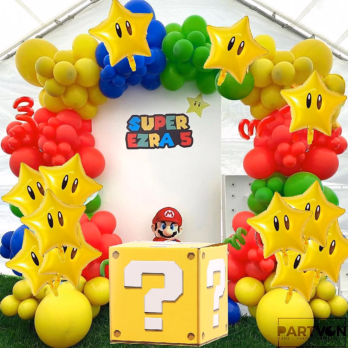 PARTVON 6 Pieces Video Game Question Boxes 11.8 x 11.8 Inch Question Box Party Decorations Video Game Party Favor Props Brick Comic Theme Party Decorations Supplies