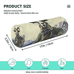 Photo Gray Bolster Pillows for Bed Decorative Neck Roll Pillow Outdoor Round Pillows Pillow Cylinder Decorative Round Pillow Covers with Zipper