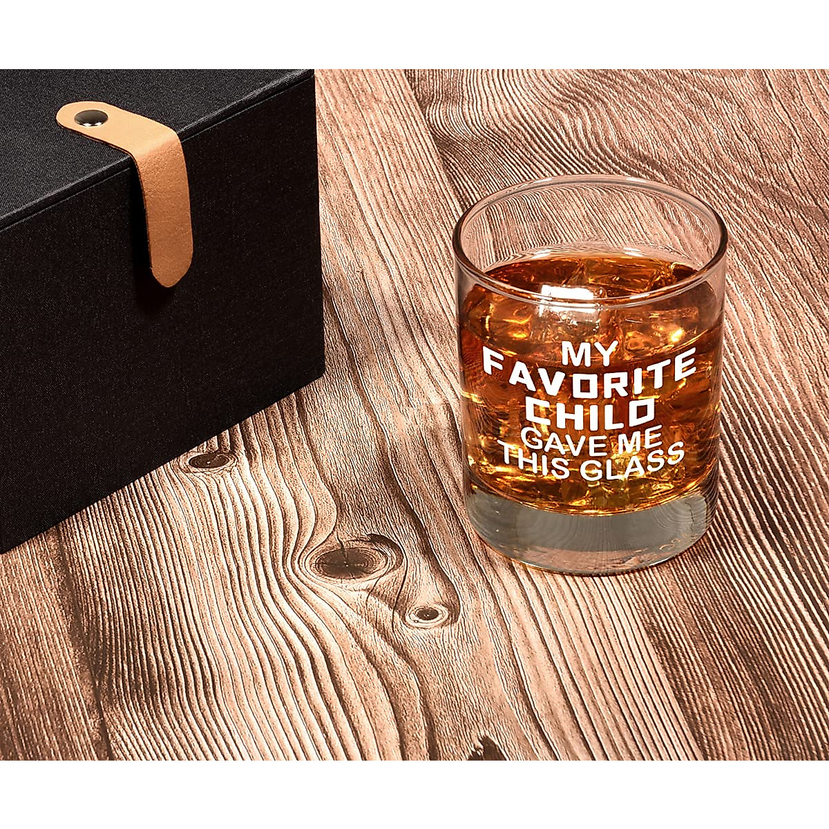 Triwol My Favorite Child Gave Me This Whiskey Glass Gifts for Men, Novelty Birthday Father's Day Gifts for Dad from Daughter Son Kids, Funny Christmas Thanksgiving Day Present ideas for Grandpa Him