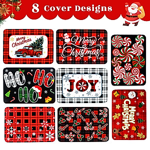 Tunpug 40 Pieces Christmas Foil Containers with Lids,9 Holiday Designs,7"x5"x2" Rectangular Treat Foil Containers,Disposable Cookie Tins Storage Pans for Winter Holiday Gift Giving Party Supplies