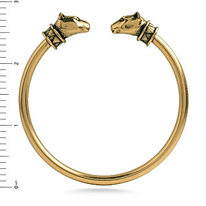 MUSEUM REPRODUCTIONS Egyptian Cat Head Bracelet - Gold Finish