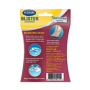 Dr. Scholl's BLISTER CUSHION with Duragel Technology, 6ct // Heal and Prevent Blisters with Cushioning that is Sweat-Resistant, Thin, Flexible and Nearly Invisible
