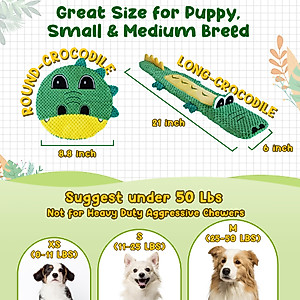 XIUGOAL Interactive Dog Toys for Small Medium Dogs - 2 Pack Puppy Toys for Boredom and Teething, No Stuffing Squeaky Puppy Chew Toys with Crinkle, Treat Dispenser and Holds a Bottle