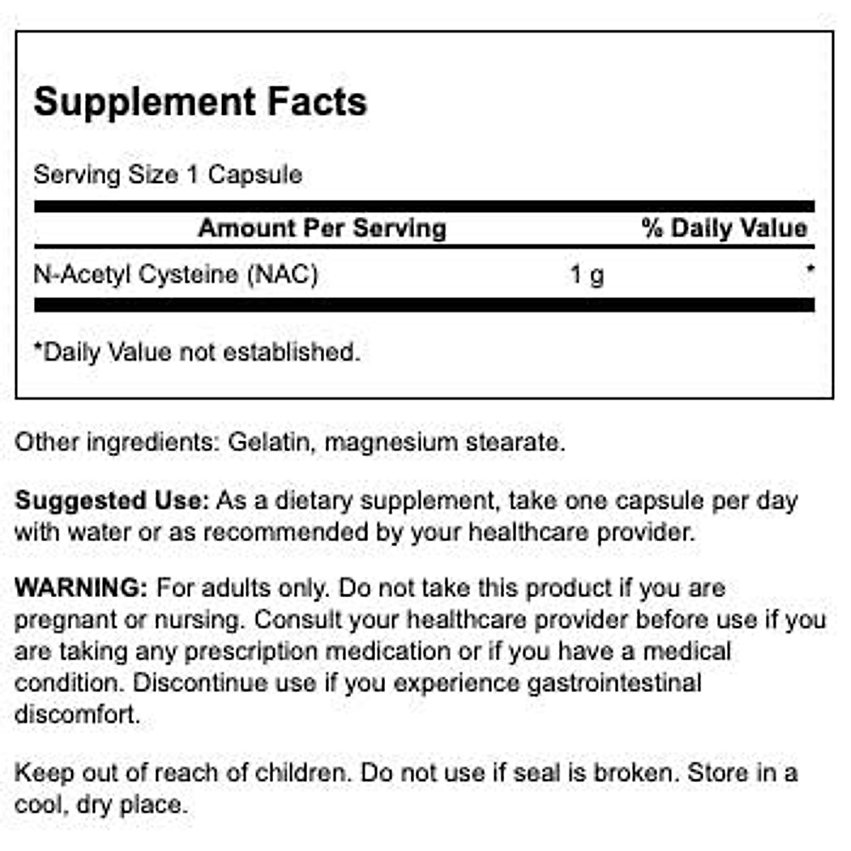 Swanson NAC N-Acetyl Cysteine - Antioxidant Anti-Aging Respiratory Liver Support - Amino Acid Supplement 1000 mg 60 Capsules