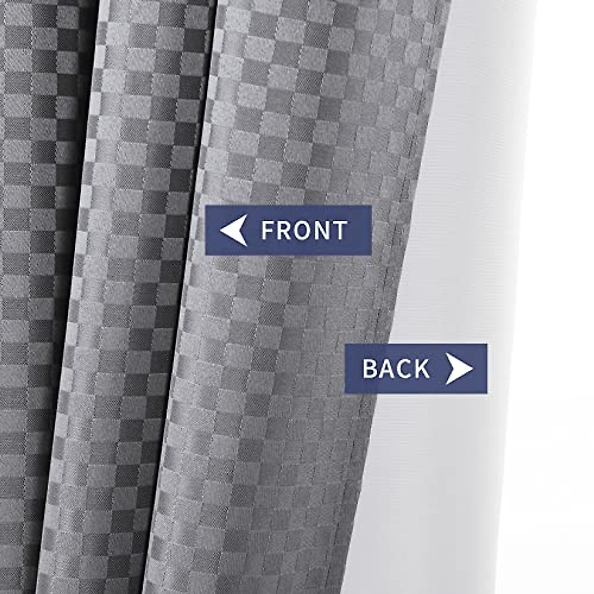 GAOMON Shower Curtains for Bathroom Hookless Shower Curtain with Snap in Liner Grey/White Shower Curtain Grommet Waterproof Fabric See Through Top Washable Shower Curtain Liner 72''Wx78''L