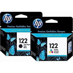 HP 122 Ink Cartridges Combo ( Black + TRI-COLOR ) Original Ink Cartridge Deskjet - 2 Pack