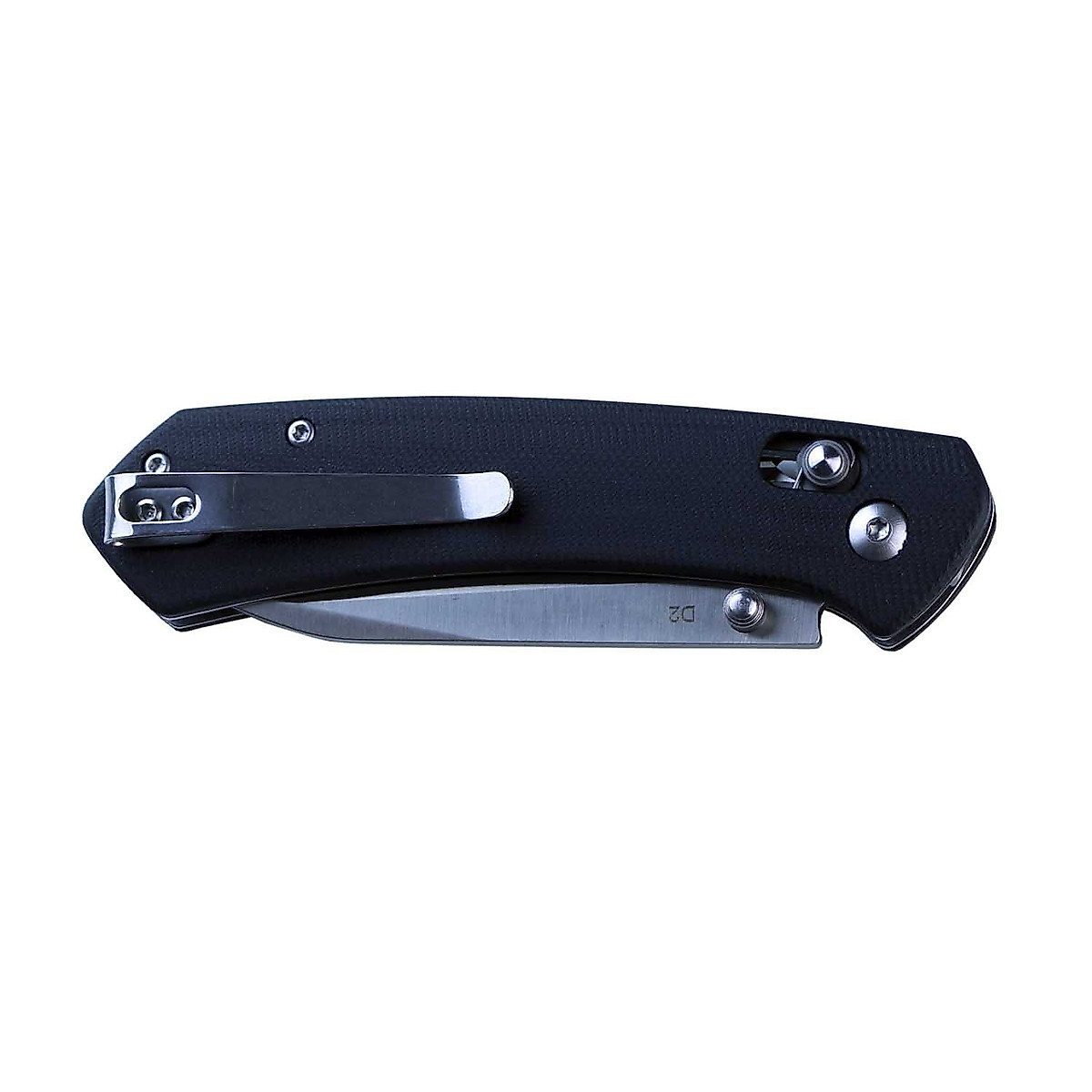 Joker JKR10012 Bearing Assisted Opening Knife, G10 / Carbon Fiber Handle in Black and 3.34 in. D2 Steel Blade, Overall Length 7.87 in. Tool for fishing, hunting, camping and hiking.