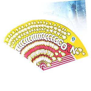 SECFOU 500 Pcs Triangle Paper Popcorn Bag Red Paper Bags Cone Popcorn Bag Cookie Containers Cardboard Popcorn Boxes Popcorn Food Bags Pink Paper Bags Food Cone Open Top Popcorn Bucket