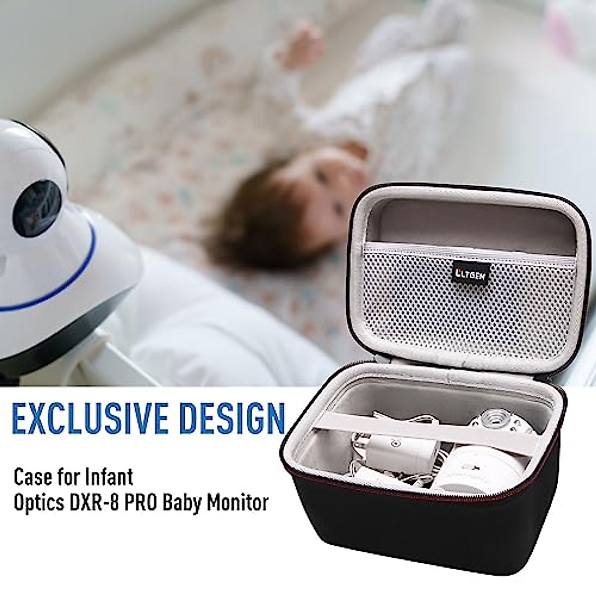 LTGEM EVA Hard Case for Infant Optics DXR-8 PRO & HelloBaby Baby Monitor - Travel Protective Carrying Storage Bag