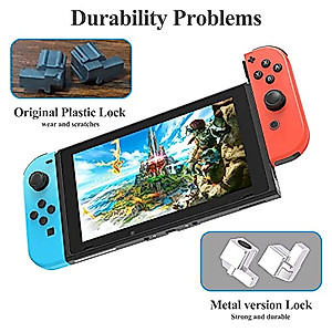 [New Version]Replacement Latches Compatible with Switch/ Switch OLED JoyCon, Lock Buckles Repair Tool Kit Compatible with Switch JoyCons with Screwdrivers and Tweezer