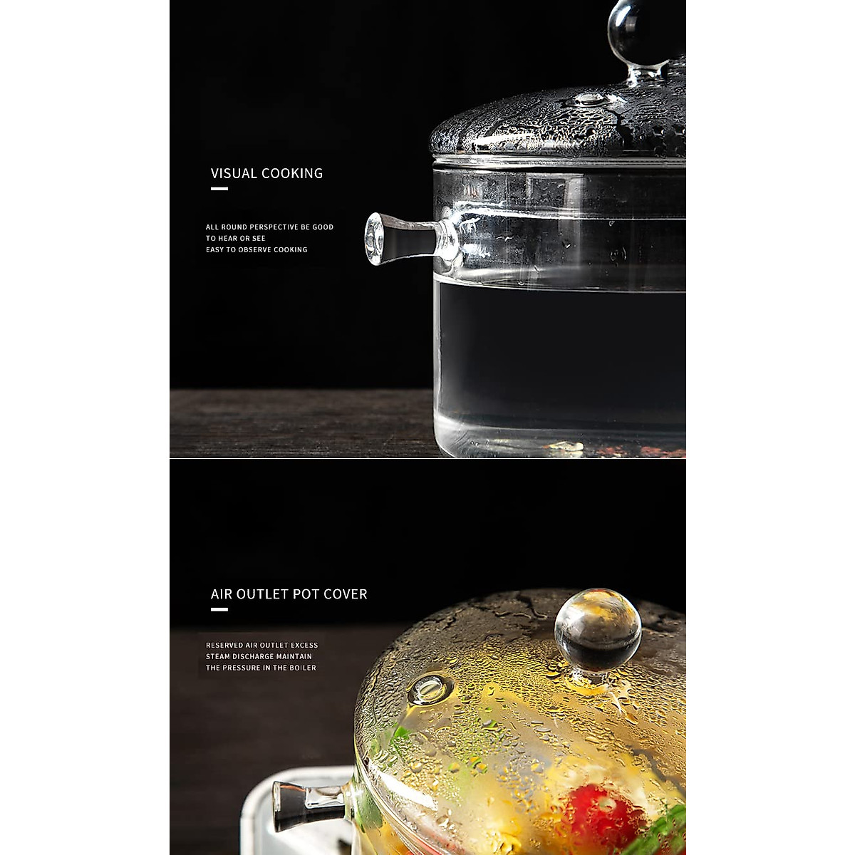 Glass Cooking Saucepan, Glass Saucepan with Cover, Glass Stovetop Pot, for Pasta Noodle, Soup, Milk, Baby Food (Diameter 14 binaural)