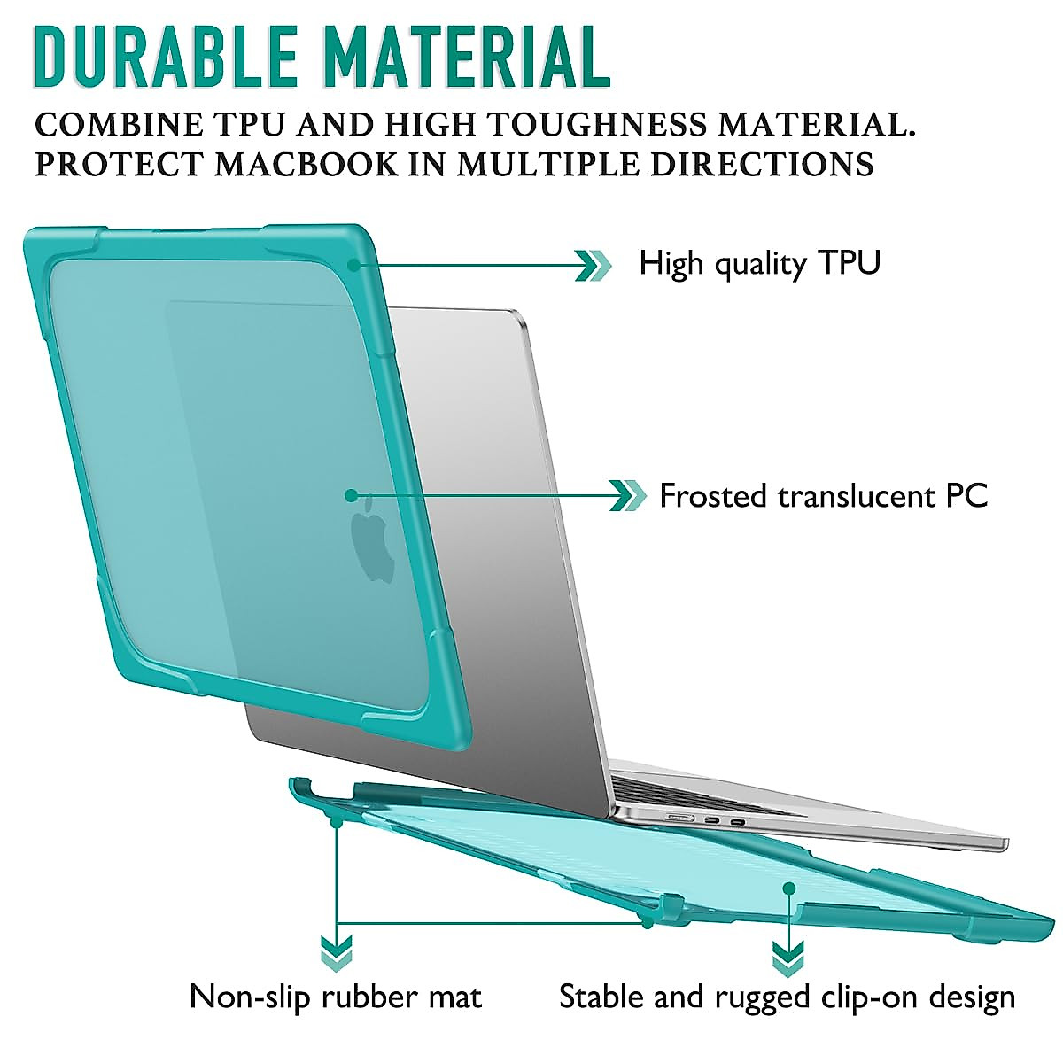 May Chen for MacBook Air 15 inch Case M2 A2941 / M3 A3114 Chip 2023 2024, Heavy Duty Shockproof Protective Hard Shell with Keyboard cover for Fold Kickstand, Blue