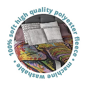 Dawhud Direct Colorful Elephant Fleece Blanket for Bed 50" x 60" Dean Russo Elephant Fleece Throw Blanket for Women, Men and Kids Super Soft Plush Elephant Blanket Throw Blanket for Elephant Lovers