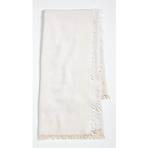 Tory Burch Women's T-Monogram Jacquard Traveler Scarf, New Ivory, Off White, One Size