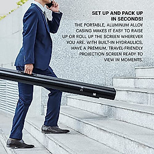 KODAK Portable Projector Screen | 100” Indoor & Outdoor 16:9 Video Projection Surface & Stand with Carry Handle | 1080p, 4K/8K UHD, 3D & HDR Ready | Fast Setup for Movies, Office Presentations & More