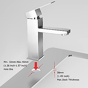 Bathroom Sink Faucets Single Handle, Brushed Nickel Bathroom Sink Faucets for Sink 1 Hole