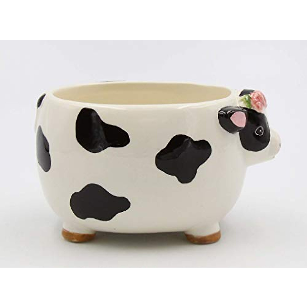 Cosmos Gifts Fine Ceramic Country Barnyard Cow Candy Dish Bowl/Plant Planter, 5" L