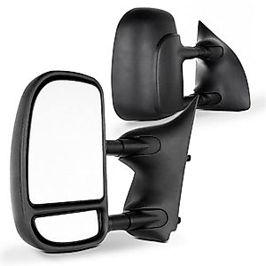 SCITOO Towing Mirrors For 99-07 For Ford For F250 For F350 For F450 For F550 Super Duty Door Side Mirror Manual Black Telescopic Pair Set Driver and Passenger (00 01 02 03 04 05 06 Ford Super Duty)
