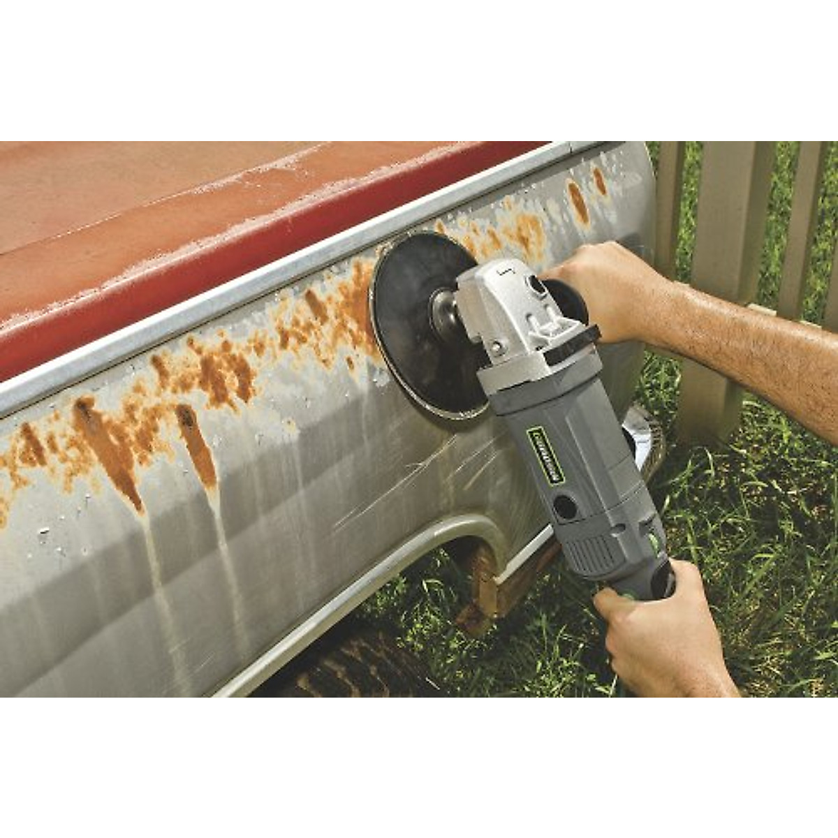 Genesis GSP1711 11 Amp 7" Variable Speed Sander/Polisher with Foam Polishing Pad, Hook and Loop Backer Pad, Sanding Disc, Rubber Backing Pad and Dual-Position Assist Handle