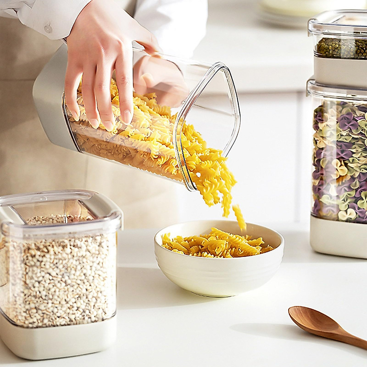 CENGNIAN Airtight Food Storage Container Set, BPA Free Kitchen Pantry Organization Canisters with Leak Proof Lids, Airtight Cereal Containers Storage (1500ml)