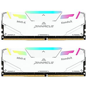 Timetec Pinnacle Konduit RGB DDR4 3200MHz PC4-25600 CL16-18-18-38 XMP2.0 Overclocking 1.35V Compatible for AMD and Intel Desktop Gaming PC Memory Module RAM (RGB White, 16GB KIT(2x8GB))