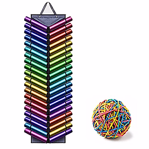 XBOYUE Vinyl Storage,32 Compartments Vinyl Holder, Craft Vinyl Storage Organizer Wall-Mounted on The Door, for Oxford Cloth Big Size Vinyl roll Storage (32)