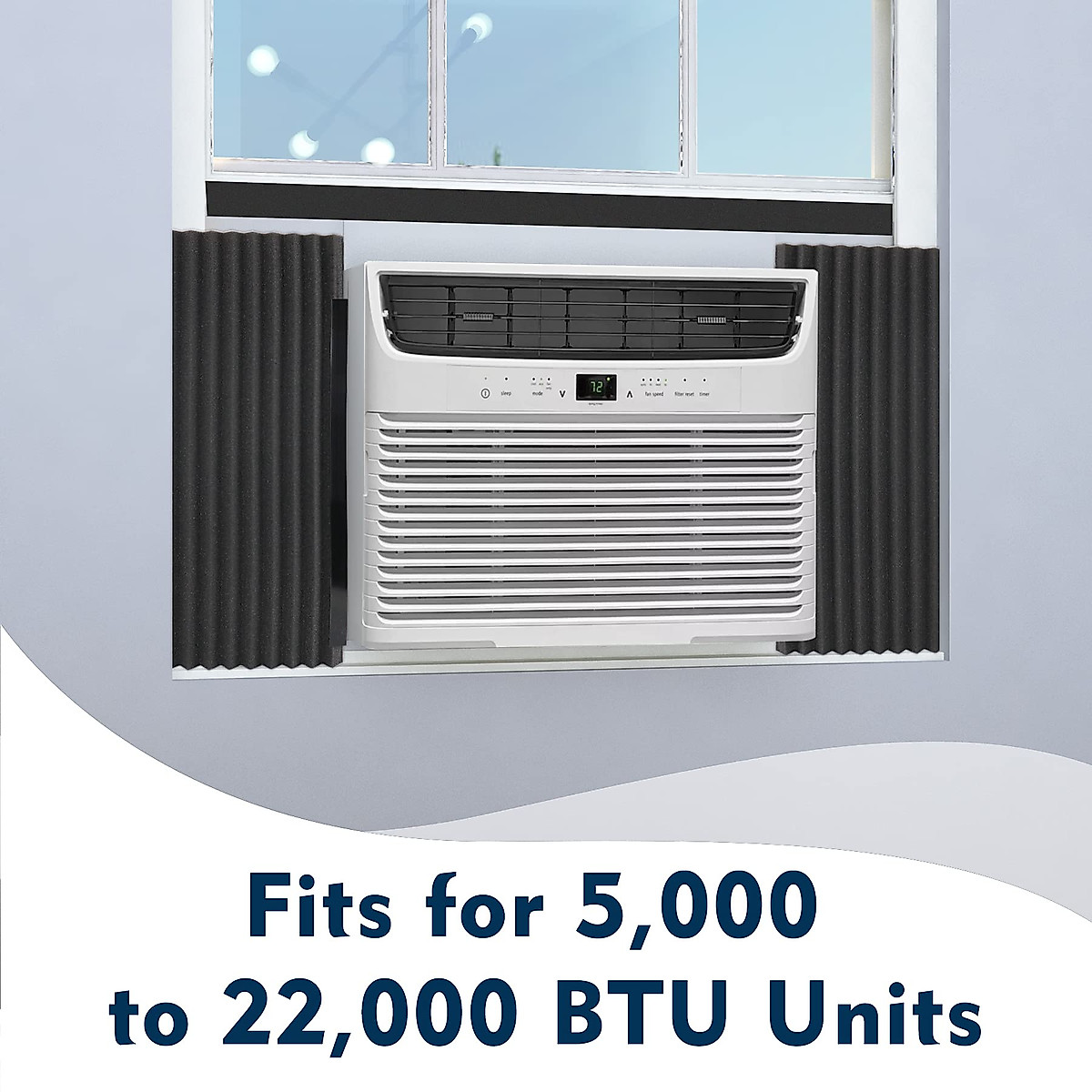 Pearwow Window Air Conditioner Foam Insulation Panels,17 x 9 x 7/8 Inch AC Side Insulating Panel Kits with Window AC Foam Seal Strip Insulation,3.2 ft x 1 Roll