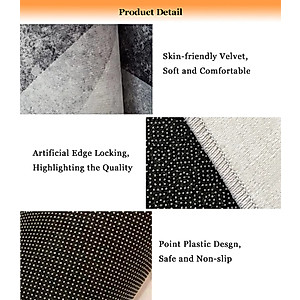 Brown Black Graffiti Texture Large Area Rugs, Abstract Art Runner Rugs, Non-Slip Floor Throw Mat, Rectangle Carpet for Living Room, Bedroom, Hallway Front Entrance, Kitchen, Dining, 5'3" x 6'7"