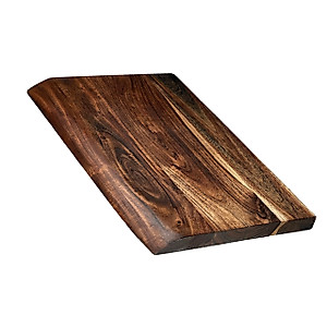 Mountain Woods Large Brown Hand Crafted Live Edge Cutting Board | Serving Tray made Solid Acacia HardWood | Charcuterie Board | Chopping Board for Vegetables, Fruits and Meat | Cheese Board - 18"