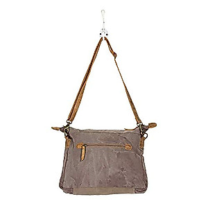 Myra Bag Tribe Strip Upcycled Canvas & Cowhide Leather Bag S-1210