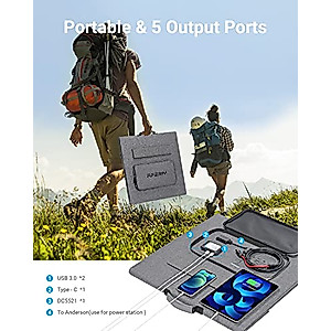 AFERIY Protable Solar Panels 200 Watt for Solar Generator with Kickstand, Foldable Mono Cell Solar Charger with USB DC Outputs for Phones Camera, (AF-S200)