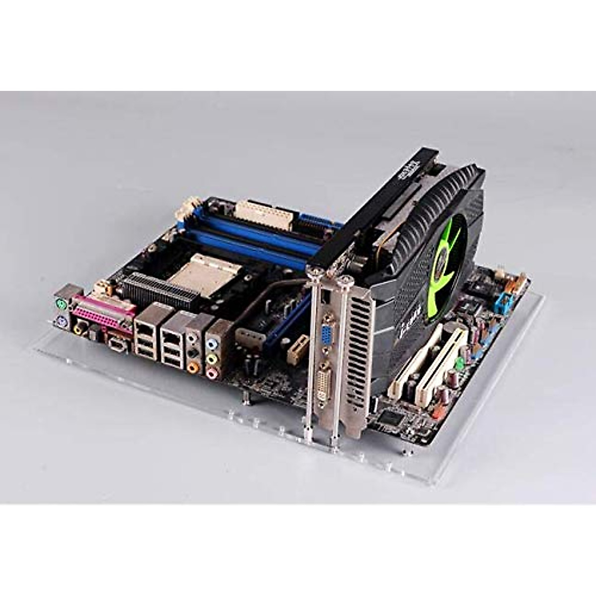 ATX PC Open Frame ATX Test Bench Motherboard Overclock Computer Case DIY Mod Base Chassis for ATX Mothboard, 4mm Transparent Acrylic Frame PC Test Bench for Testing, Overclocking or Gaming