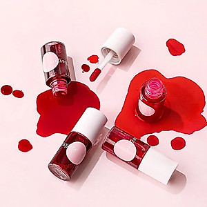 2 Colors Lip Tint Stain Set, Mini Liquid Lipstick, Velvet Lip Tint Watery Lip Stain, Plump Lip Gloss Moisturizing ​Tinted for Cheek & Lip, Natural Shimmery Lip Tint Stain Lip Color Makeup(01#+03#)