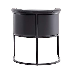 Manhattan Comfort Bali Mid Century Modern Upholstered Dining Armchair, Set of 2, Black