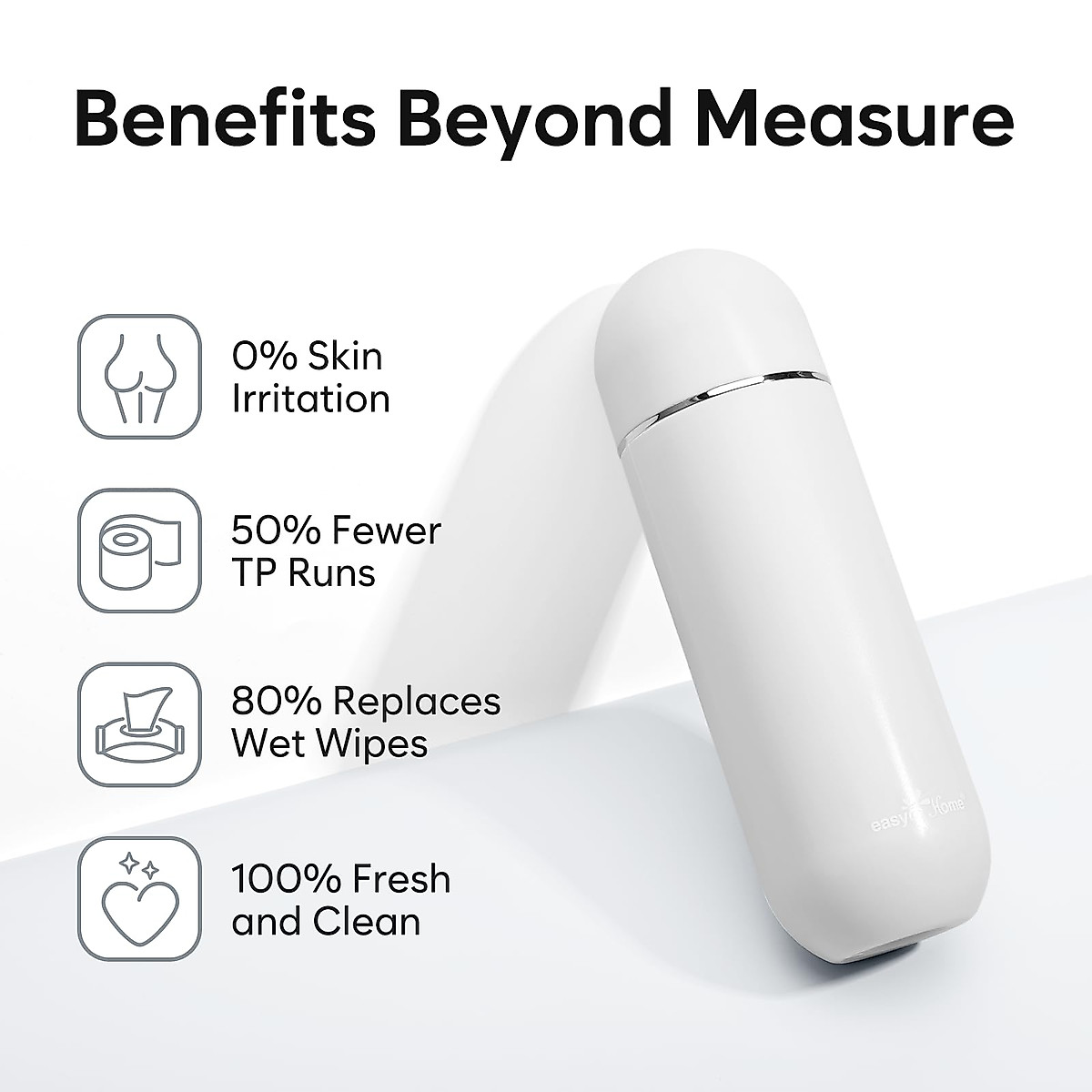 Easy@Home Portable Bidet for Travel: Handheld Sprayer Kit - Personal Hygiene Peri Bottle for Women & Men | Perineal & Postpartum Care Essentials | 380mL (12.8 oz) Large Capacity Bottle | EPB-01 Grey