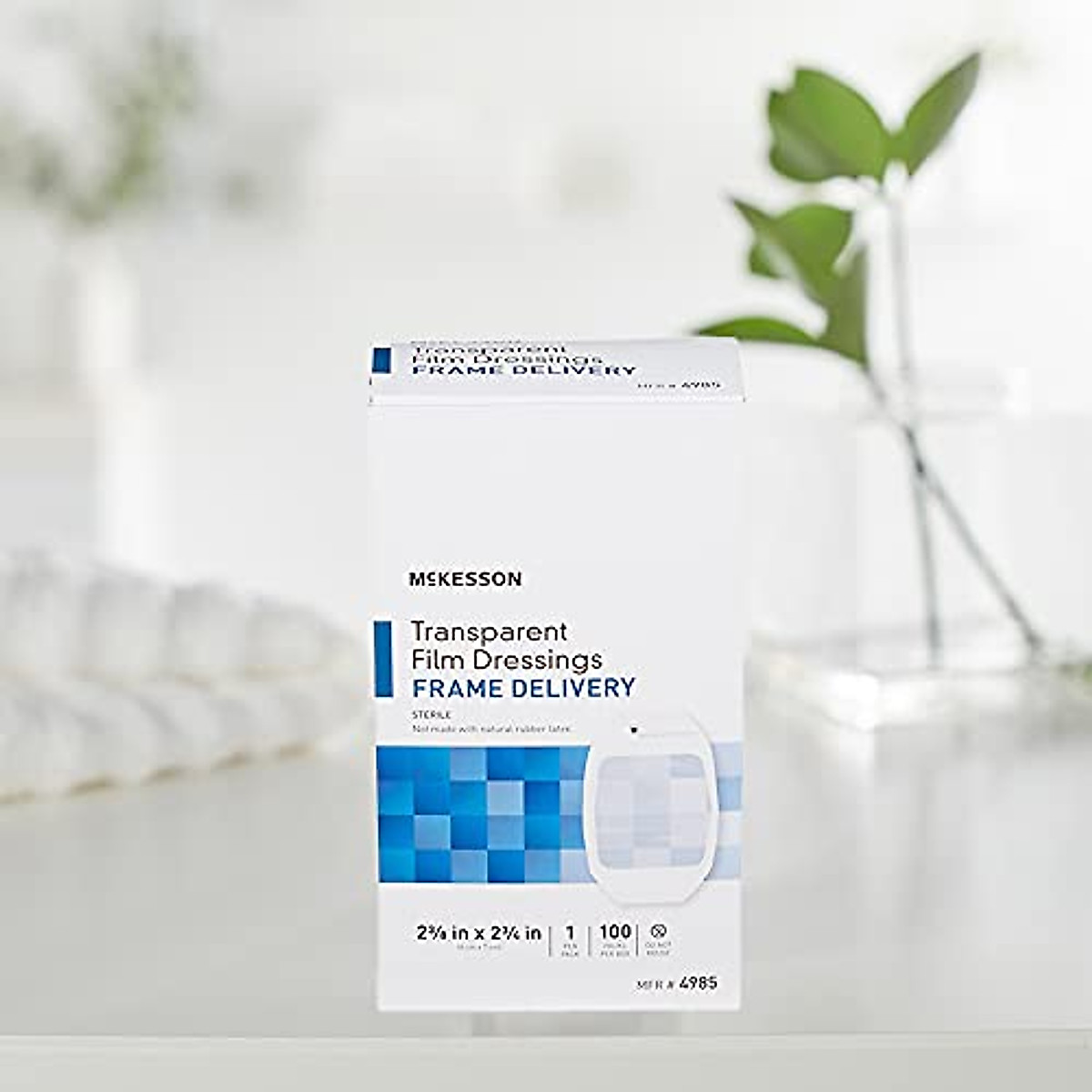 McKesson Transparent Film Dressing, Sterile, Frame Delivery, 2 3/8 in x 2 3/4 in, 100 Count, 1 Pack