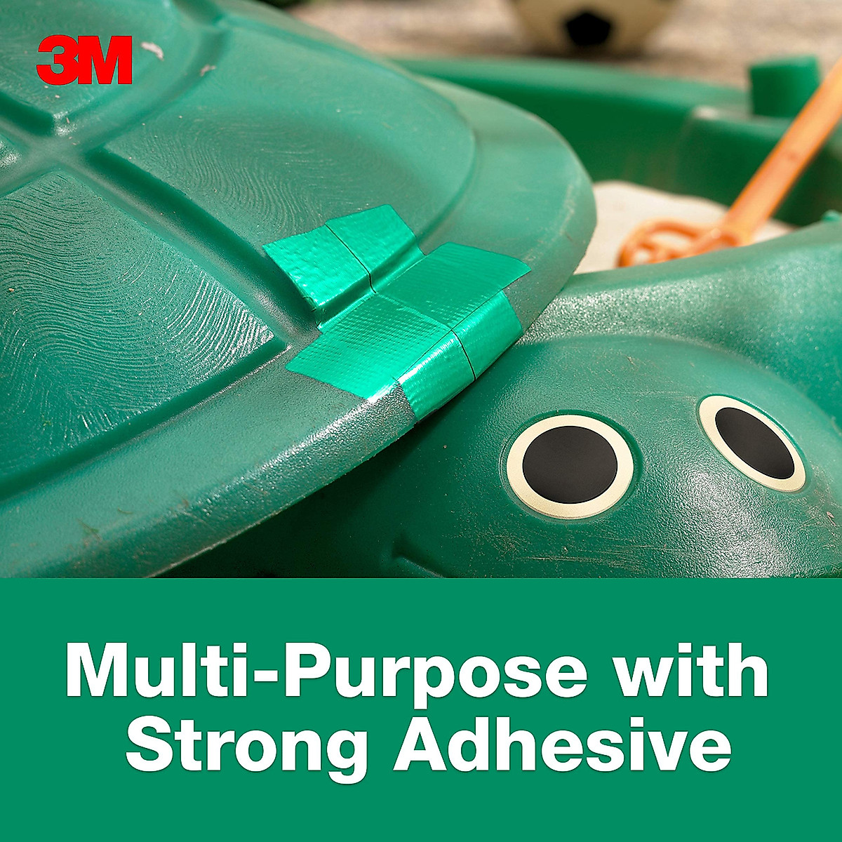 3M Multi-Use Colored Duct Tape, Green with Strong Adhesive and Water-Resistant Backing, Multi-Surface 3M Duct Tape for Indoor and Outdoor Use, 1.88 Inches x 20 Yards, 1 Roll (3920-GR)