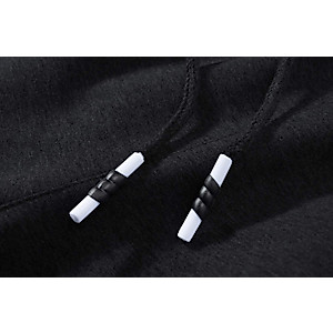 CRYSULLY Men Running Jogging Training Bike Sweatpants Workout Shorts with Zipper Pockets Black