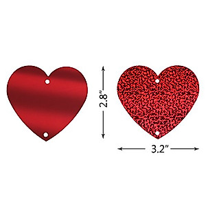 72PCS Valentine’s Day Decorations Red Garland Hanging String Hearts - Valentines Streamer for Home Wedding Anniversary Party Decor