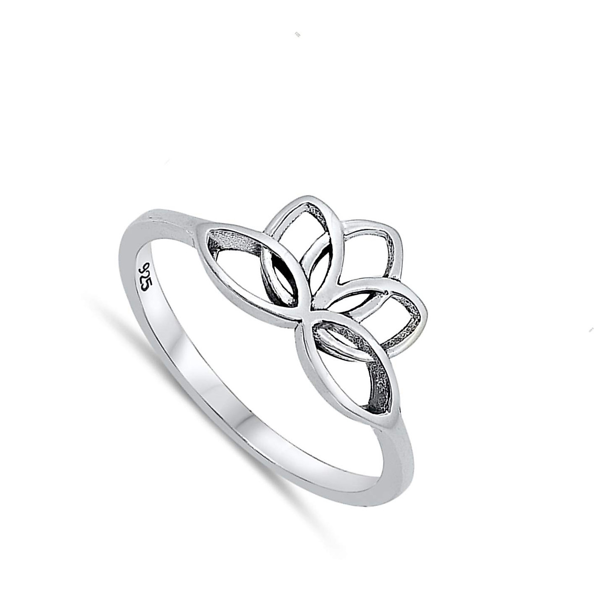 Beautiful Spiral Lotus Flower Ring New .925 Sterling Silver Band Size 9