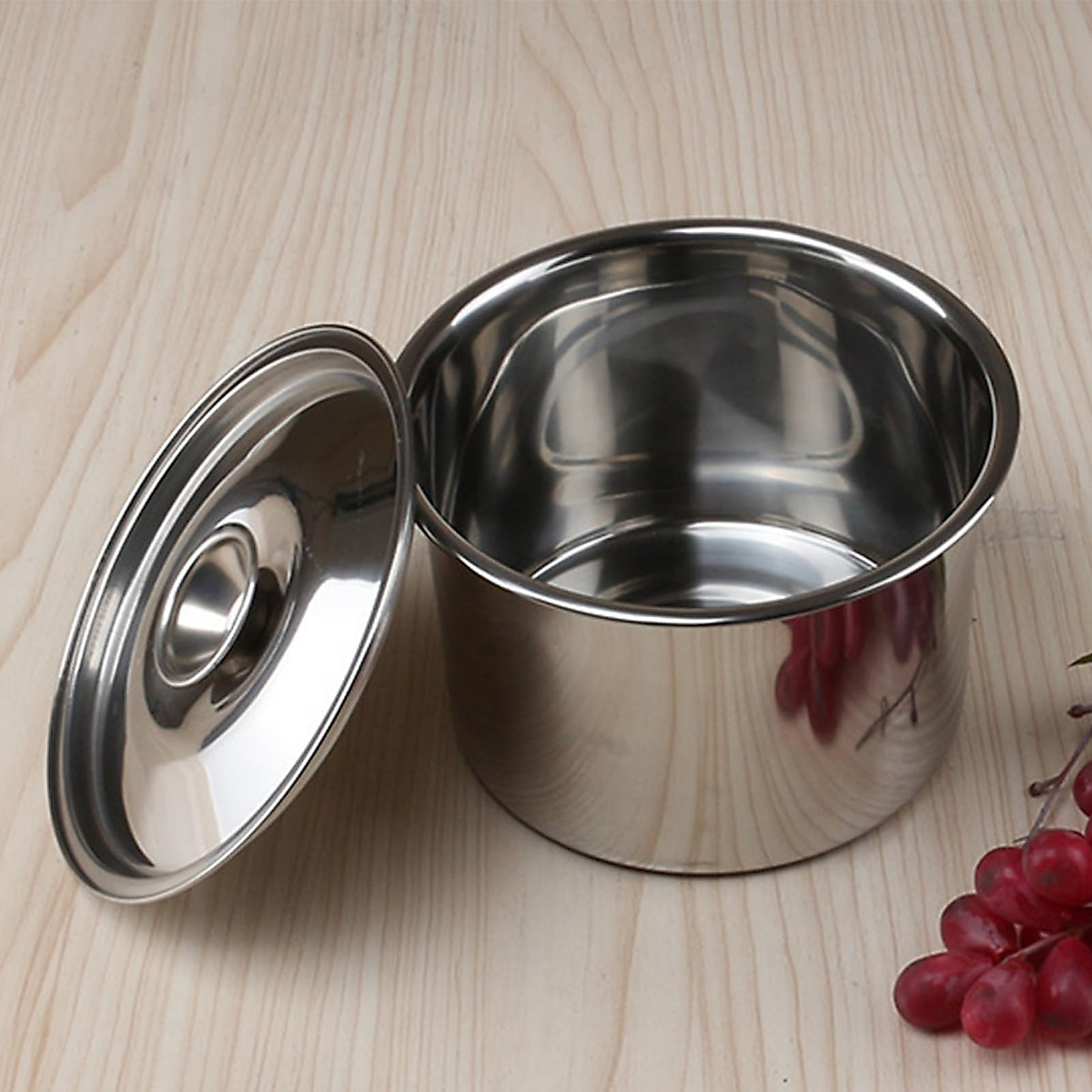 Stock Pot with Lid, Stainless Steel Pot for Soup, Stew, Seafood, Stew Pot, Soup Seasoning Container, Pot for Cooking (Large 43x43cm/16.92x16.92in)