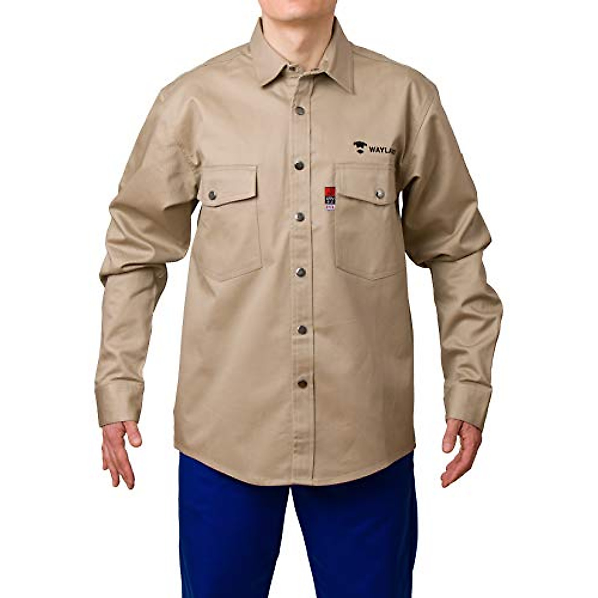 Waylander BROKK Welding FR Flame Resistant Long Sleeve Shirt for Men 9Oz Welding Shirt