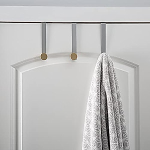 Elle Decor Elle Décor 3 Pack Single Over The Door Grey Bath-Towel-Hooks