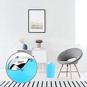 Cocoarm Blue Bathroom Accessories Set,6 Piece Plastic Bath Ensemble Bath Set Lotion Bottles, Toothbrush Holder, Tooth Mug, Soap Dish, Toilet Brush (Blue)