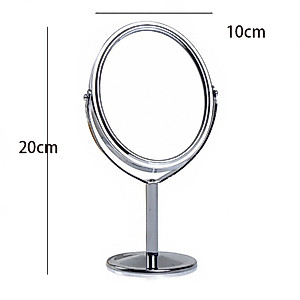 LEEOX Make Up Mirror Magnification Circular Makeup Mirror Dual 2 Sided Round Shape Rotating Cosmetic Mirror Stand Magnifier Mirror Standing Mirror