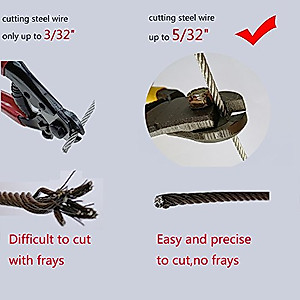 Hetai Heavy Duty Wire Cutters Steel Cable Cutter Wire Rope Cutter Aircraft Bicycle Cable Cutter,Up To 5/32"